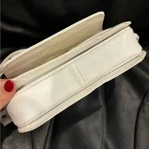Sacha | Bags | Vintage 96s Sacha White Leather Handbag With Gold Tone ...